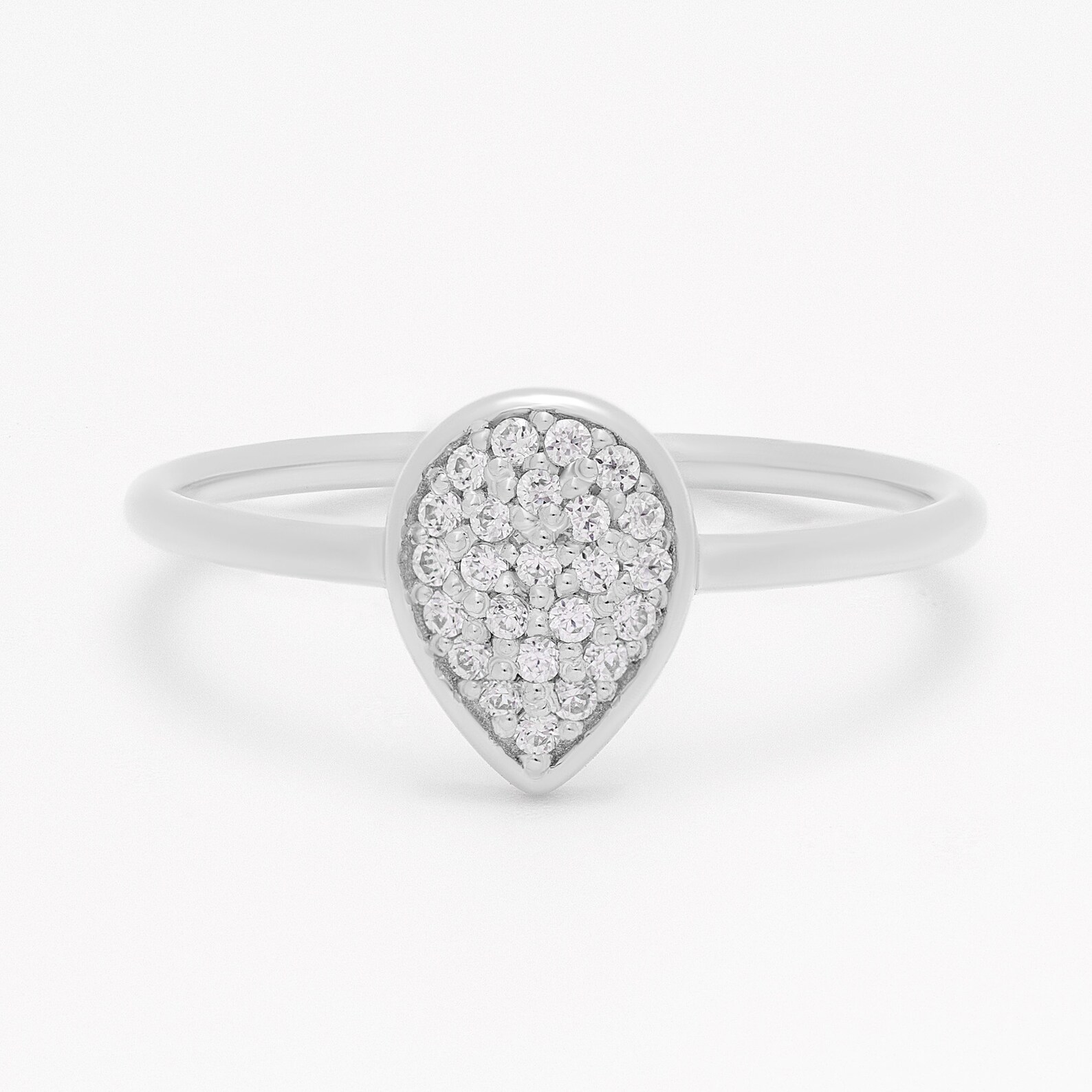 Pear Shaped Pave Ring by Sagittariusfinejwlrtear Drop Pave - Etsy