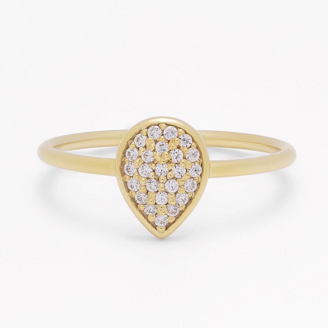 Pear Shaped Pave Ring by Sagittariusfinejwlr,tear Drop Pave Setting ...