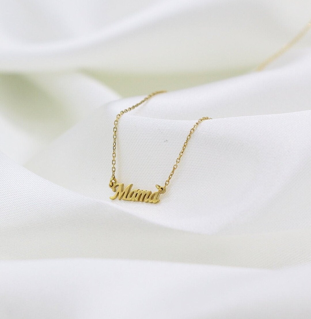 Gold Mama Necklace by Sagittariusfinejwlrinitial Mama - Etsy