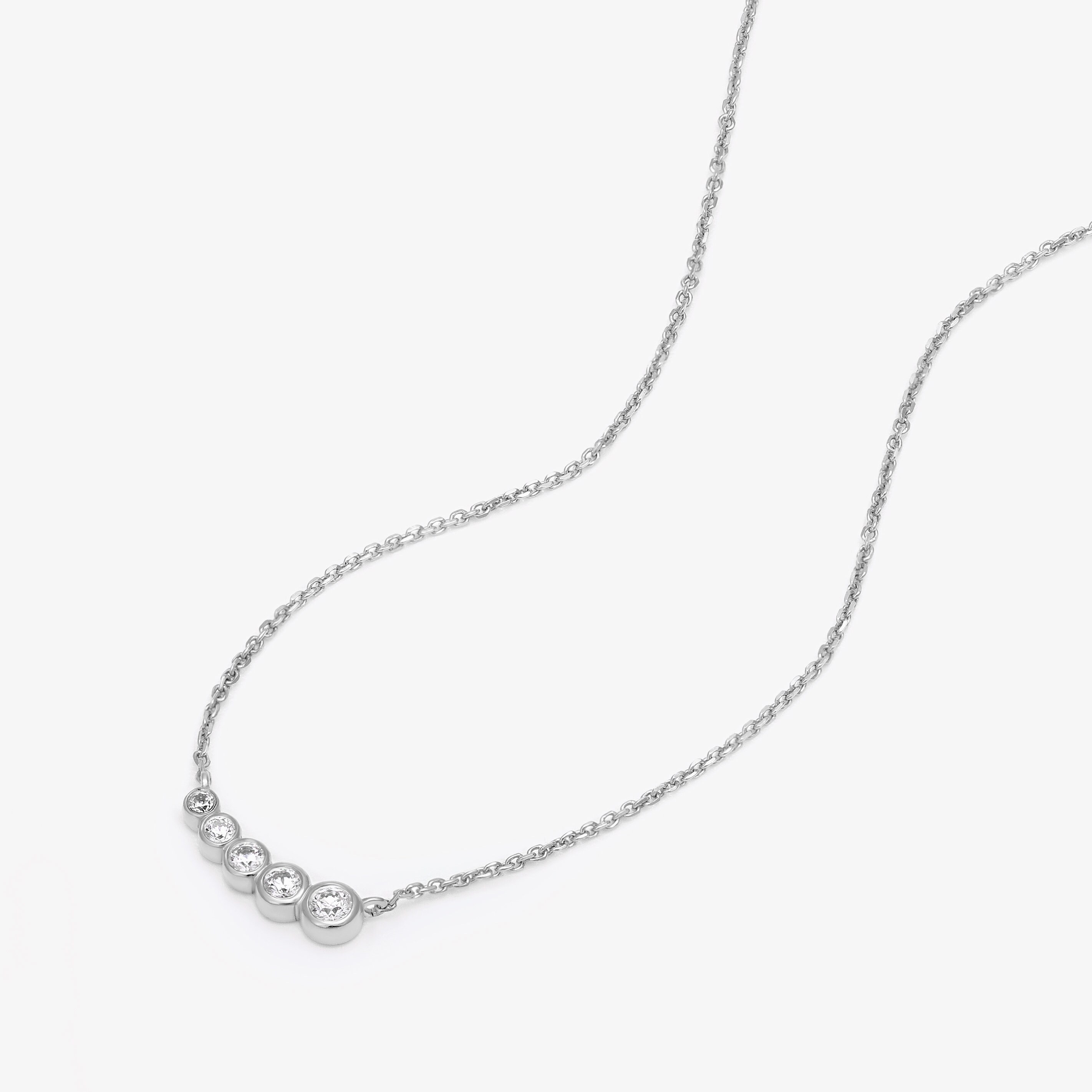 5 Diamond Bezel Necklacemulti Diamond Gold Necklacefive - Etsy