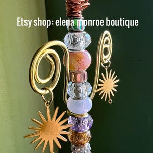 Raw Rose Quartz or Amethyst Garden Stake, Sacred Healing Stone Garden ...