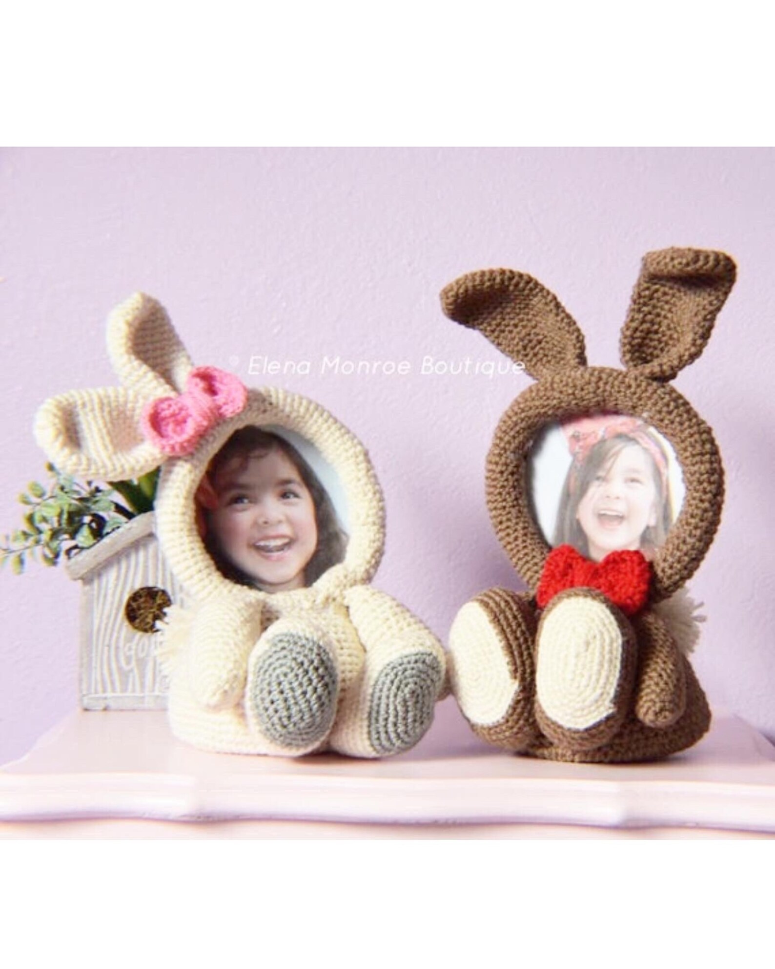 Crochet Bunny Photo Frame Easter Picture Frame Bunny Picture - Etsy