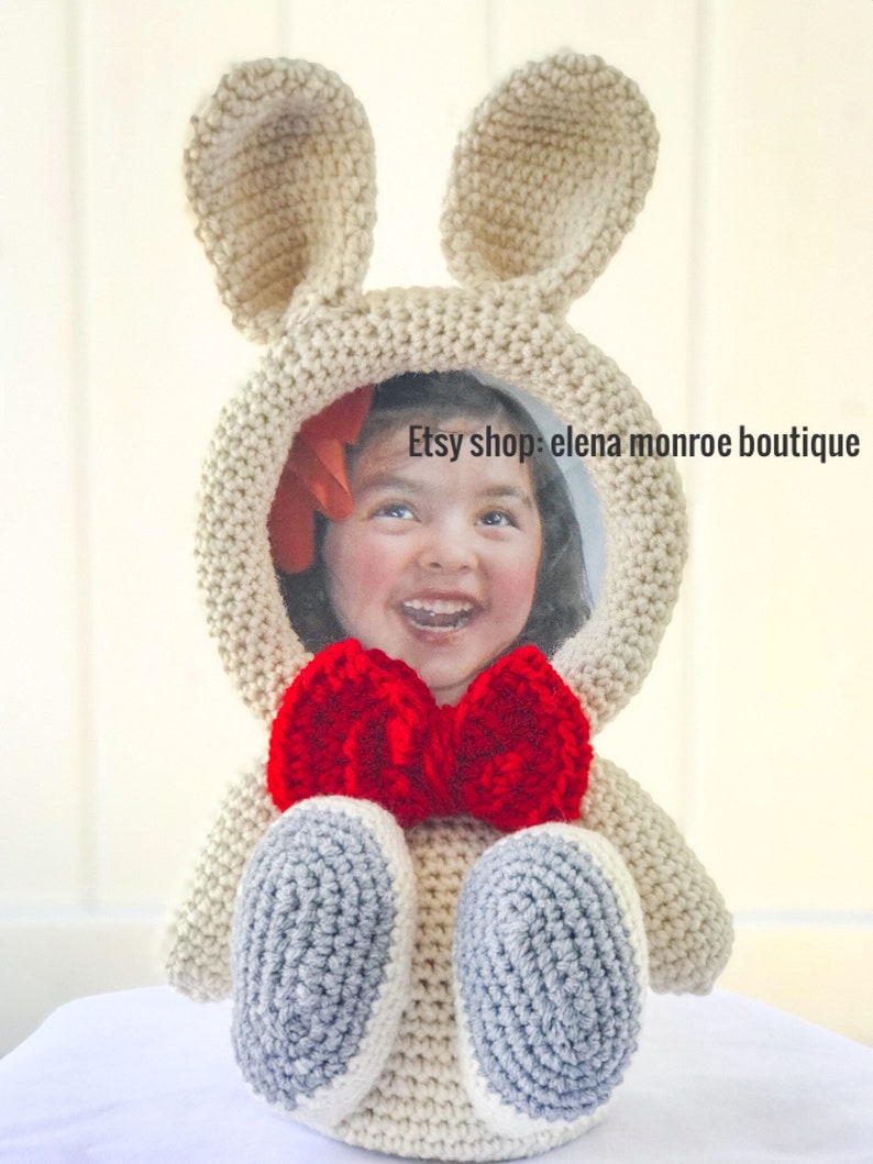 Crochet Bunny Photo Frame Easter Picture Frame Bunny Picture - Etsy
