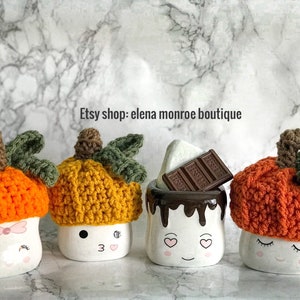 Marshmallow Mug Hat, Marshmallow Mug Pumpkin Hat, Fall and Autumn Decor ...