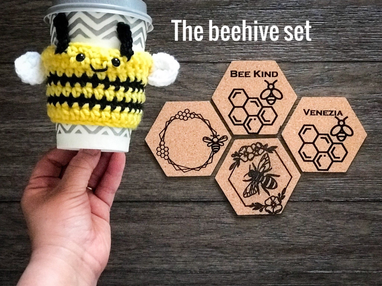Handcrafted Bumble Bee Cup Cozy: Spring Drink Sleeve - Etsy