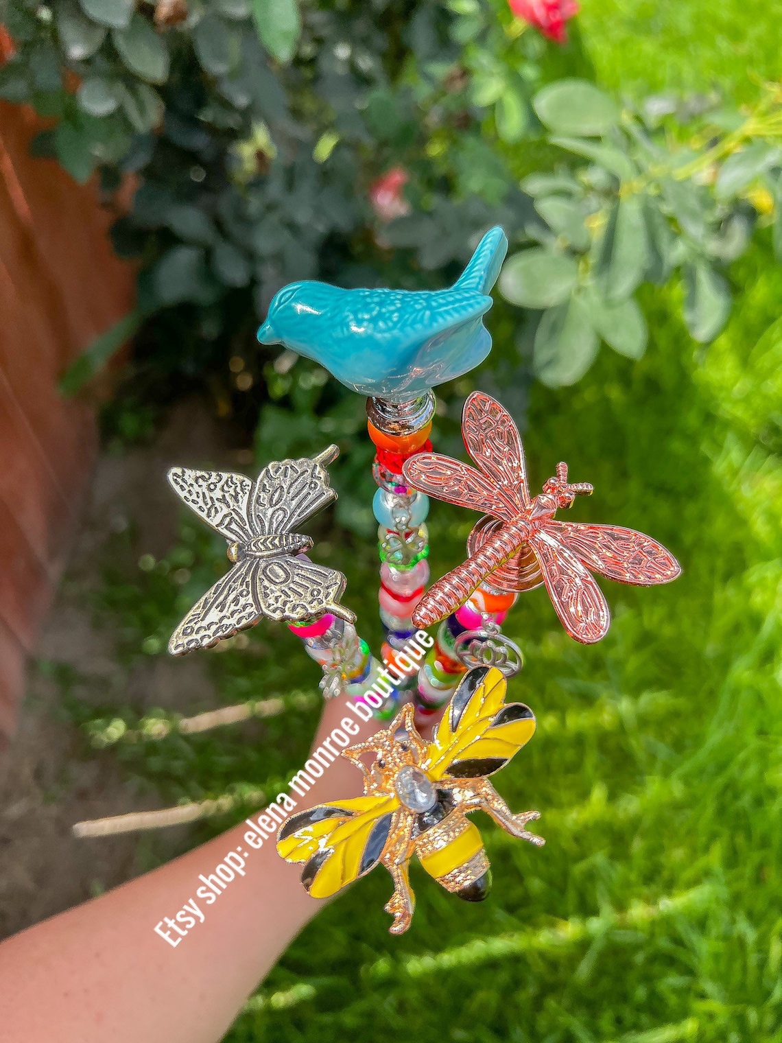 14inch Jeweled Dragonfly Stake Fairy Garden Decor Jewelry - Etsy
