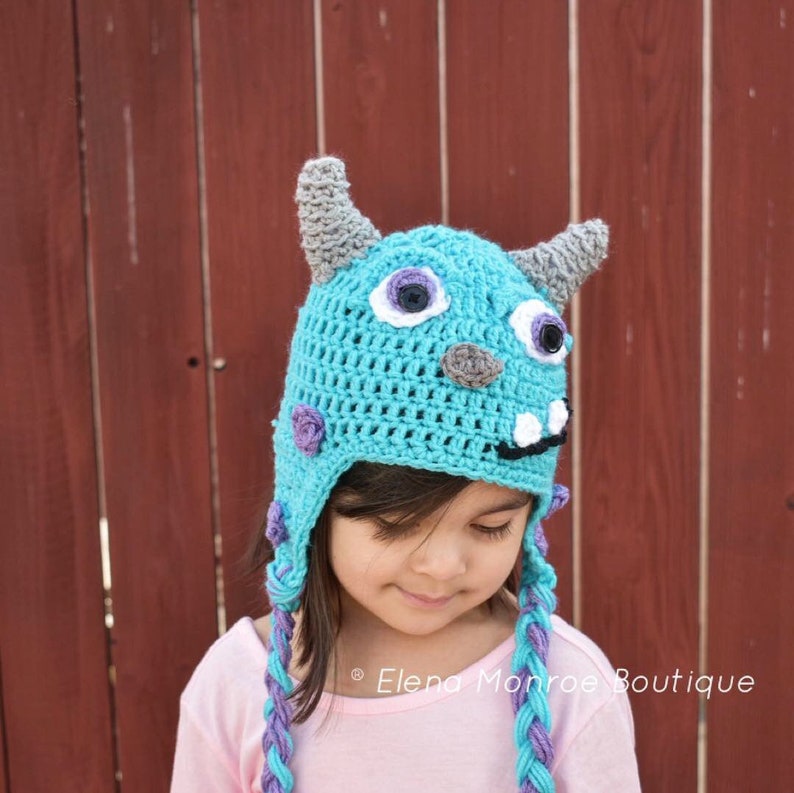 Crochet Monster Hat Baby Monster Hat Sullivan the Monster | Etsy