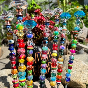 25inch, 14inch Evil Eye Garden Stake With 4 Leaf Clover Charm, Garden ...