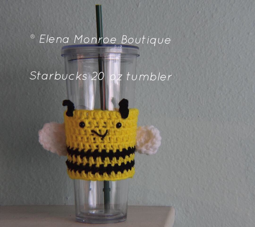 Handcrafted Bumble Bee Cup Cozy: Spring Drink Sleeve - Etsy