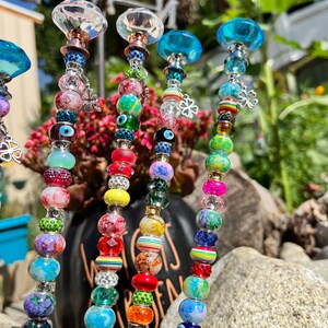 25inch, 14inch Evil Eye Garden Stake With 4 Leaf Clover Charm, Garden ...