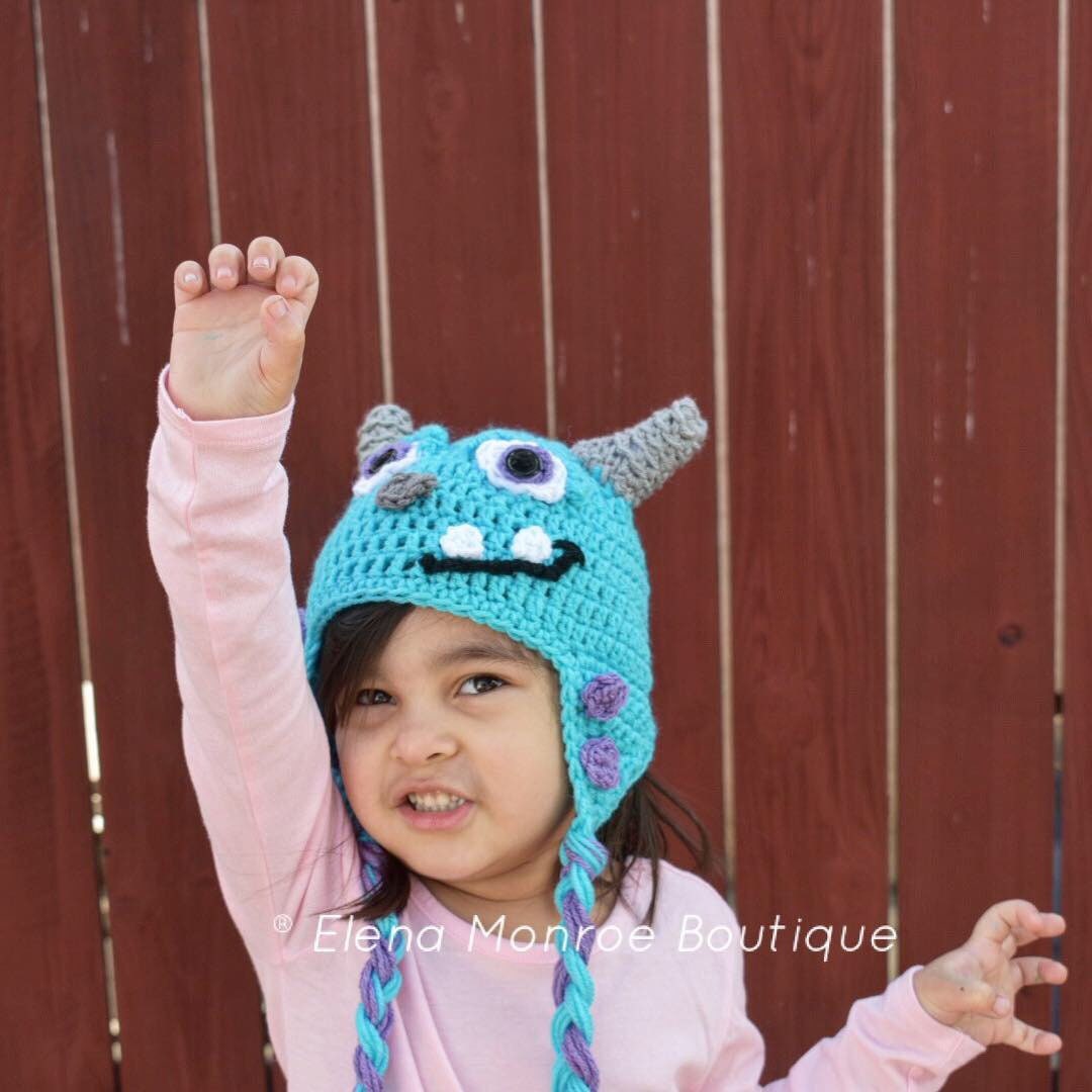 Crochet Monster Hat Baby Monster Hat Sullivan the Monster | Etsy