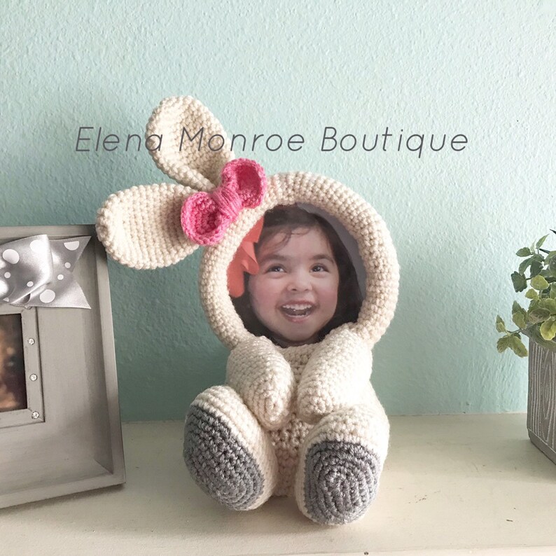 Crochet Bunny Photo Frame Easter Picture Frame Bunny Picture - Etsy
