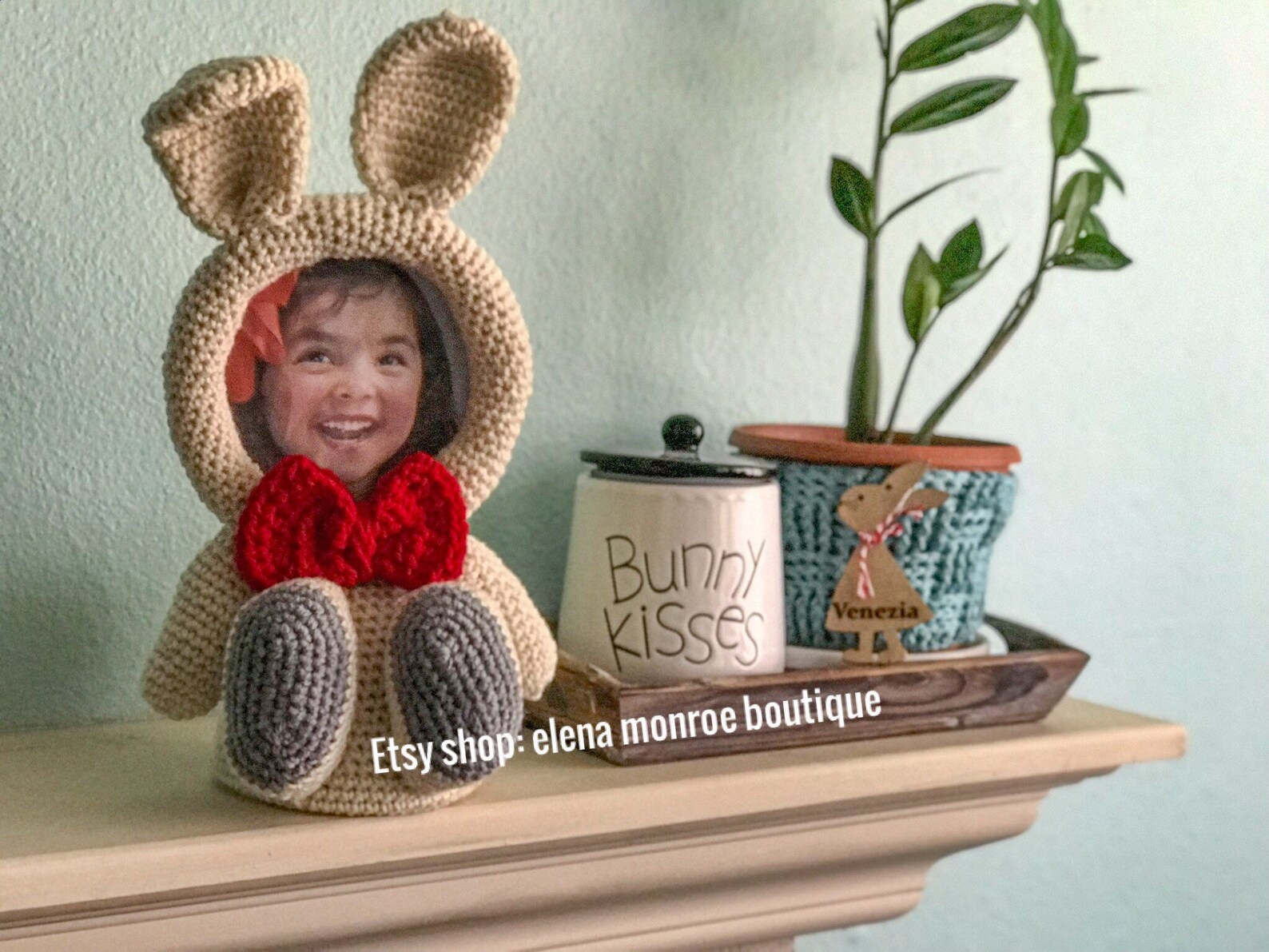 Crochet Bunny Photo Frame Easter Picture Frame Bunny Picture - Etsy