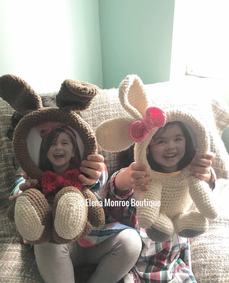 Crochet Bunny Photo Frame Easter Picture Frame Bunny Picture - Etsy