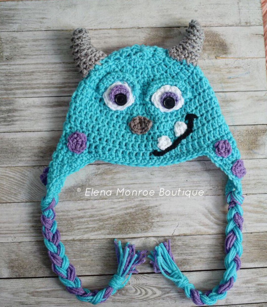 Crochet Monster Hat, Baby Monster Hat, Sullivan the Monster Hat ...