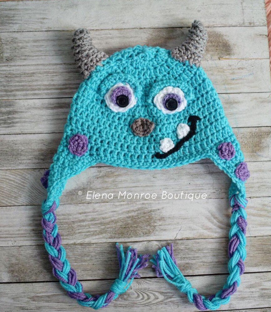 Crochet Monster hat baby monster hat sullivan the monster | Etsy