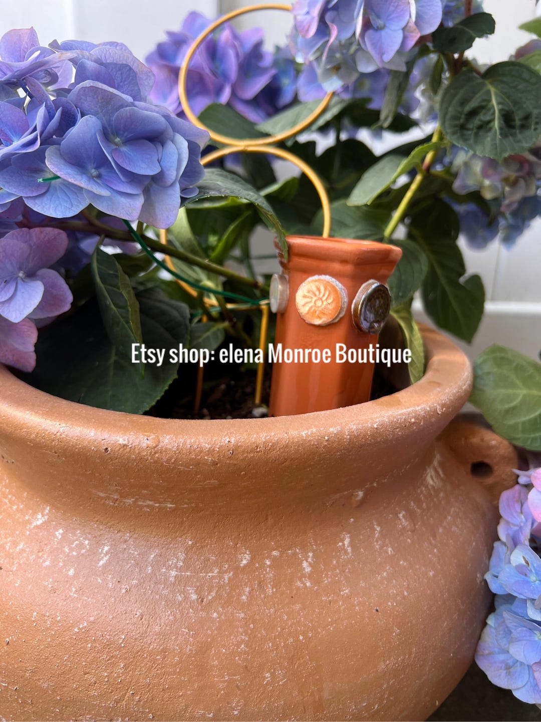 Mosaic Terracotta Watering Stake: Handmade Plant Accessories - Etsy