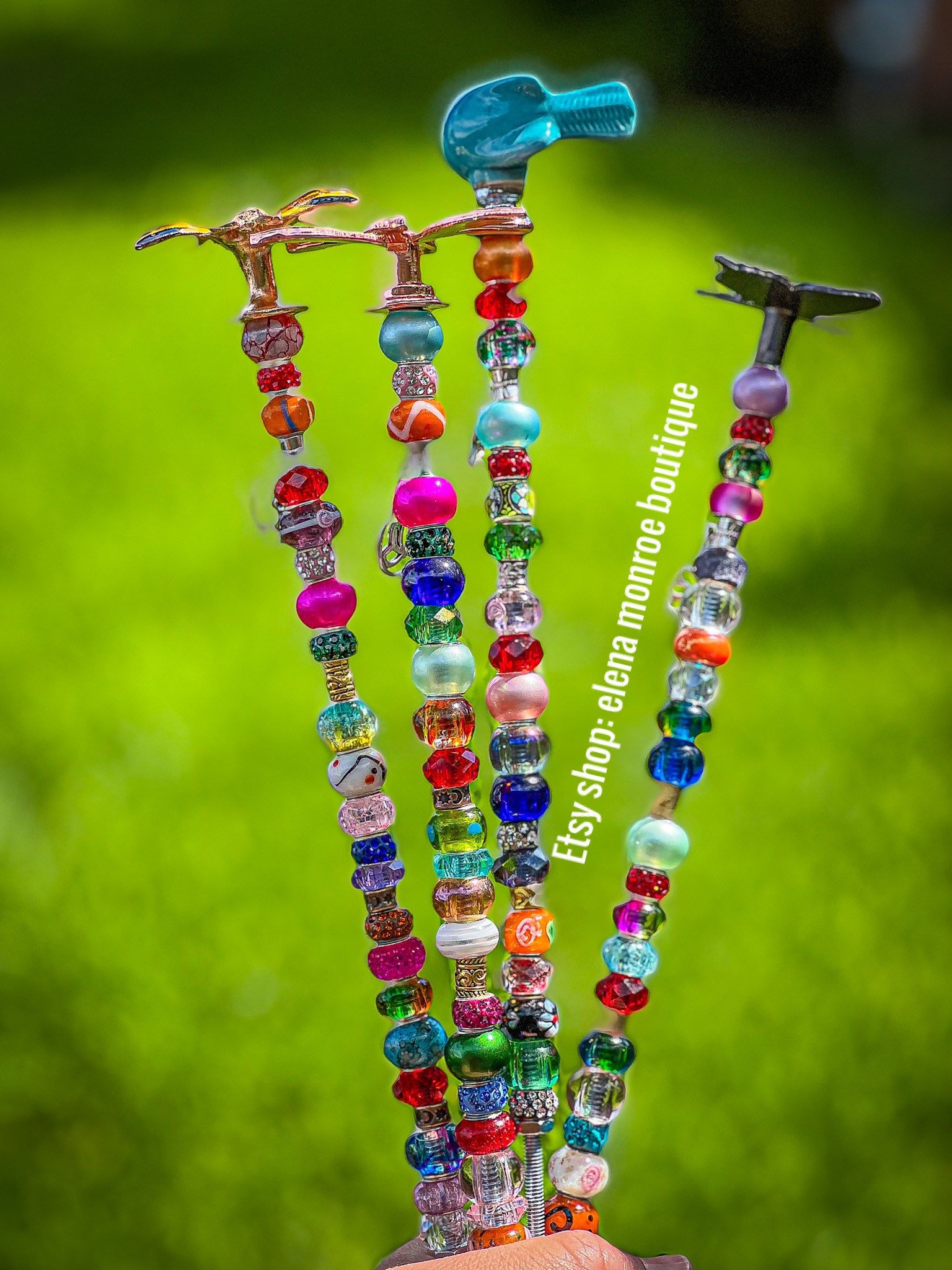 14inch Jeweled Dragonfly Stake, Fairy Garden Decor, Jewelry for Plants ...