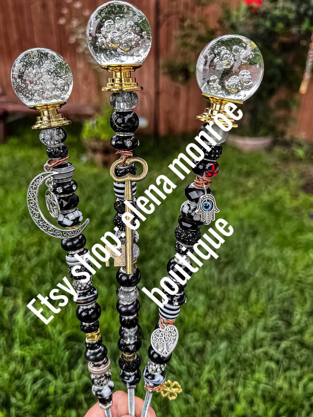 24inch Pagan Garden Stakes, Dark Fairy Garden Wands, Pagan Decor ...