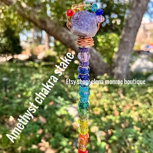 24 Inch, 15 Inch Peace and Balance Theme Glass Bead Garden Stake ...