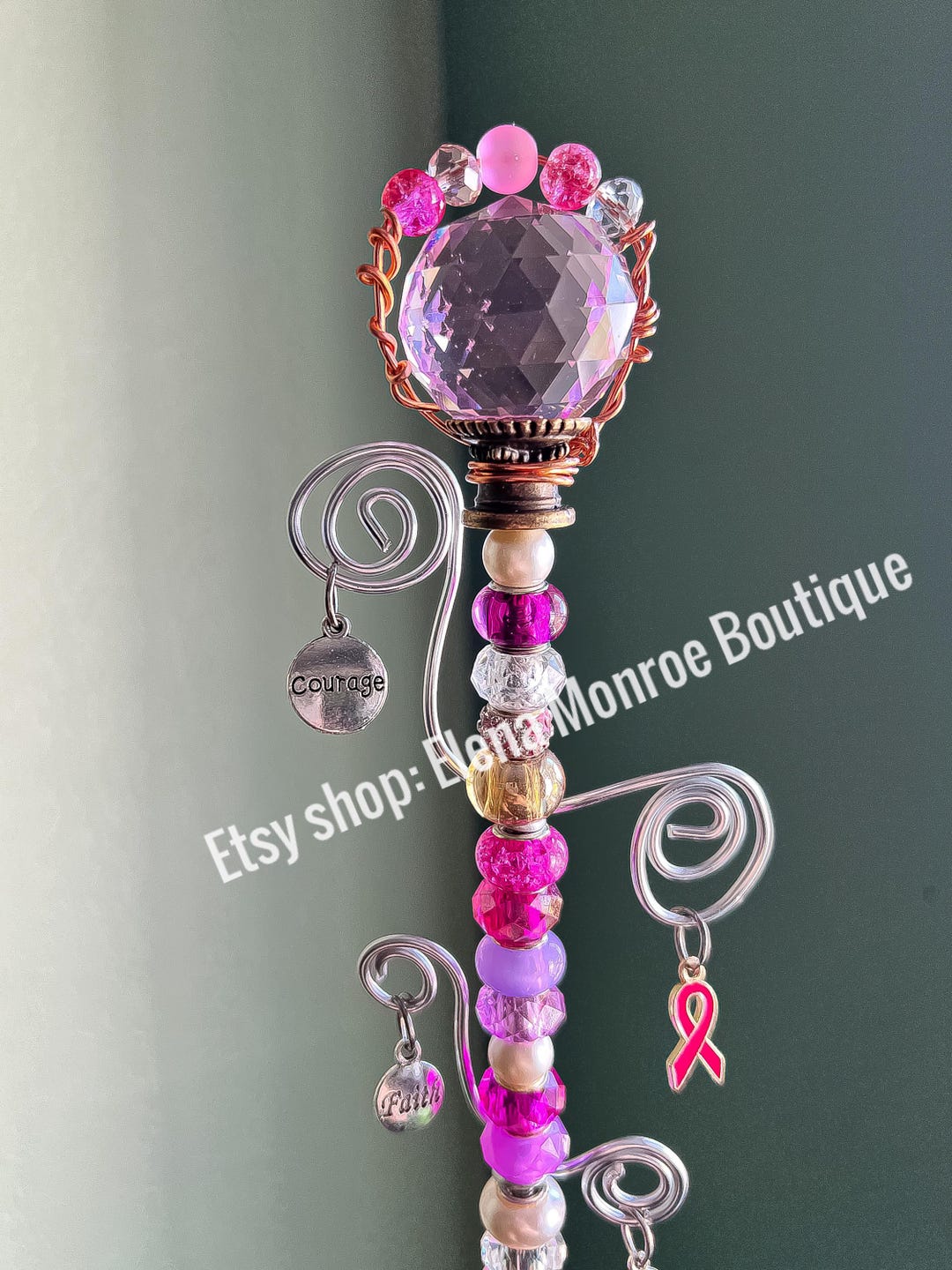 Breast Cancer Awareness Inspired Garden Stake, Fairy Garden Stake ...