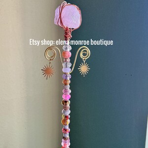 Raw Rose Quartz or Amethyst Garden Stake, Sacred Healing Stone Garden ...