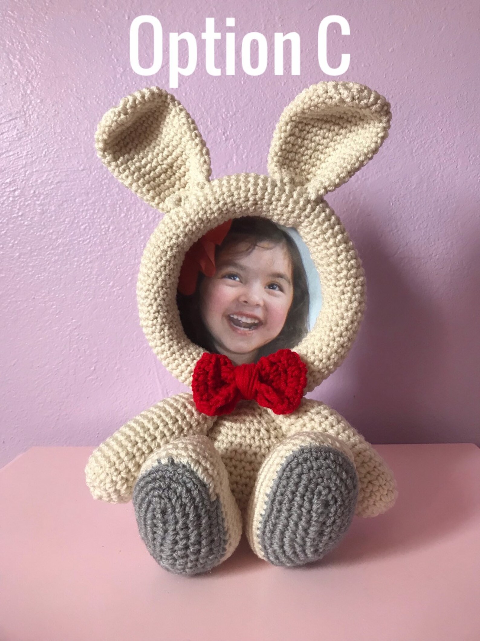 Crochet Bunny Photo Frame Easter Picture Frame Bunny Picture - Etsy