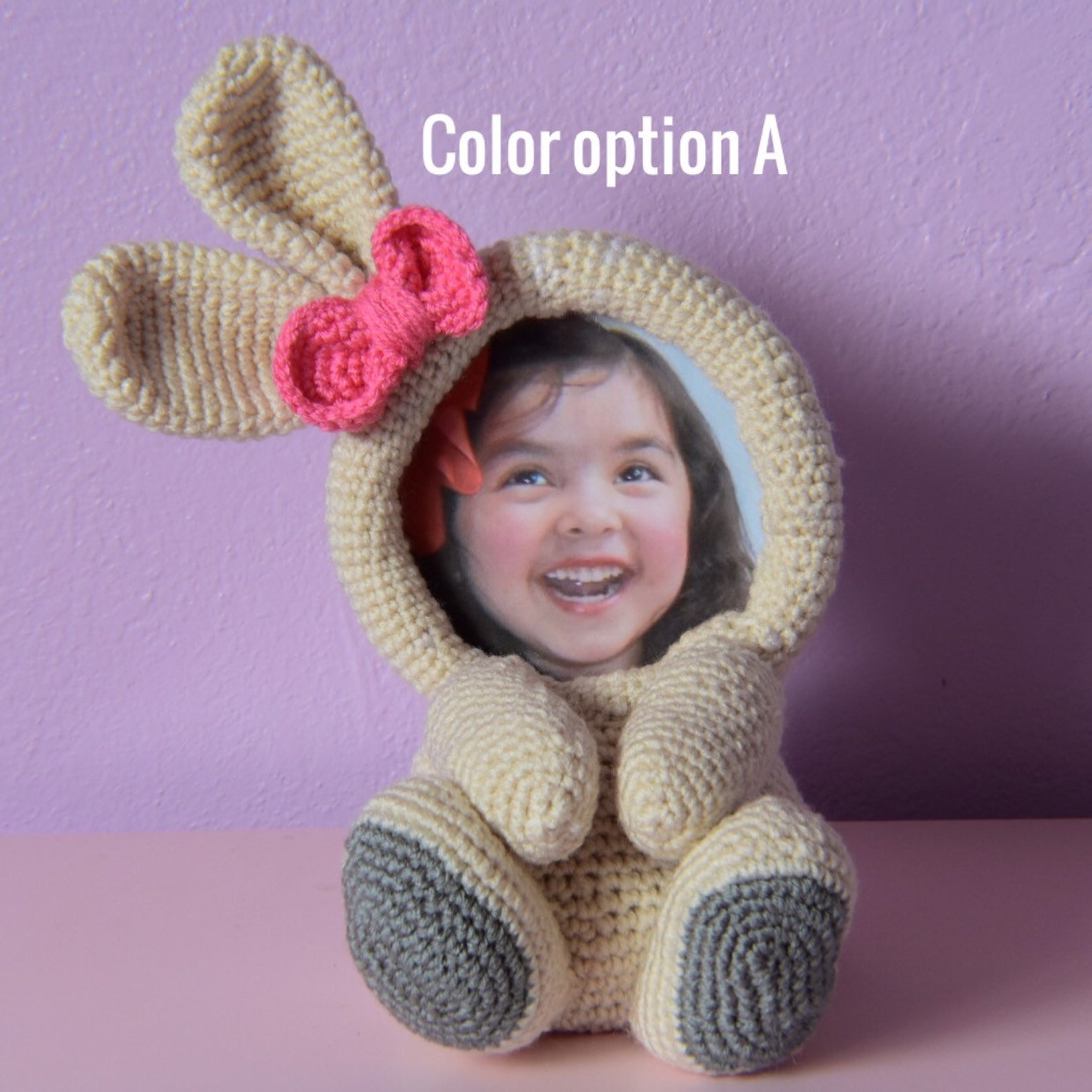 Crochet Bunny Photo Frame Easter Picture Frame Bunny Picture - Etsy