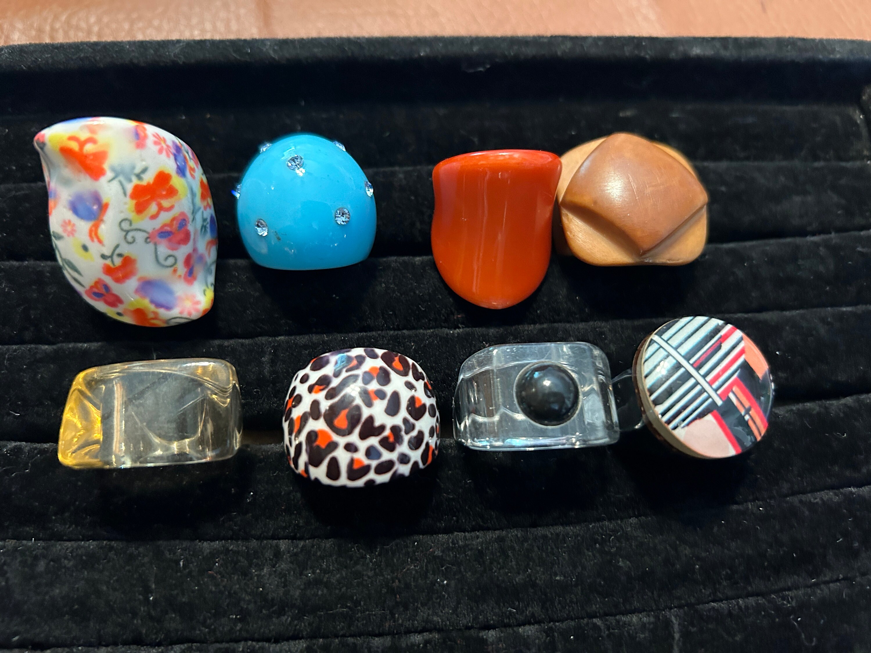 Lot of 8 Plastic Rings With Nice Styles. Retro Style - Etsy