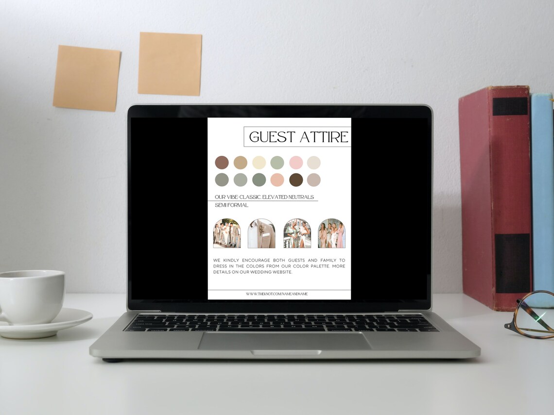 Wedding Guest Dress Code: Neutral Attire Canva Template (digital ...
