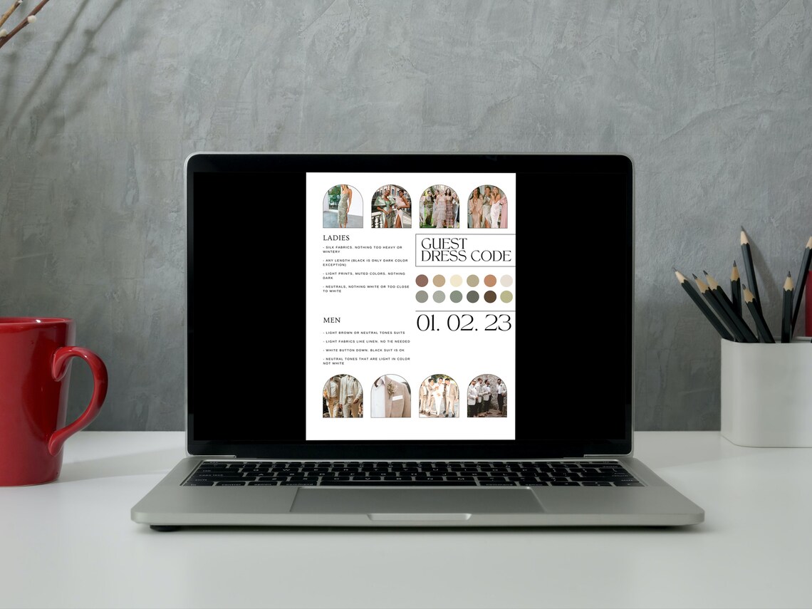 V2. Wedding Guest Dress Code, Editable Canva Template. Wedding Attire ...