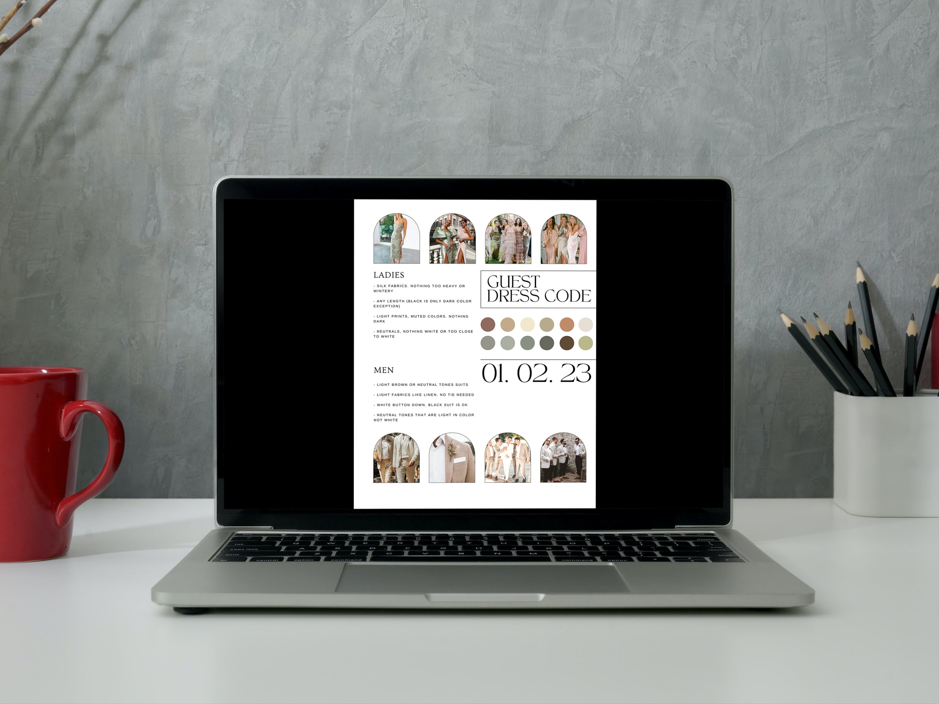 Wedding Guest Dress Code Template: Editable Canva Design (digital ...
