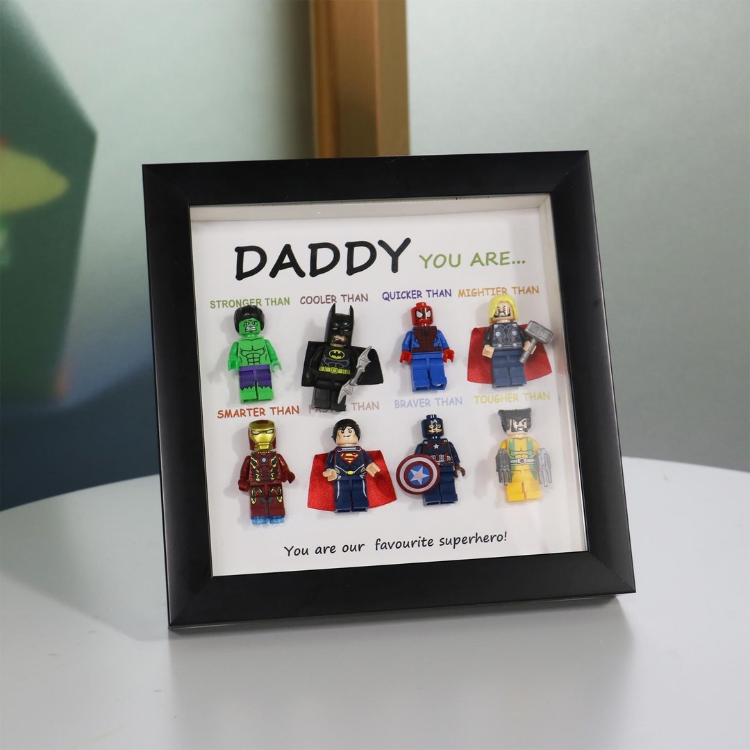 Personalised Fathers Day Superhero Frame Art Superhero Dad - Etsy
