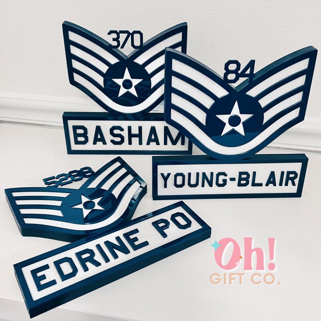 Custom Air Force Plaque - Personalized USAF Award - Shelf Decor - Navy ...