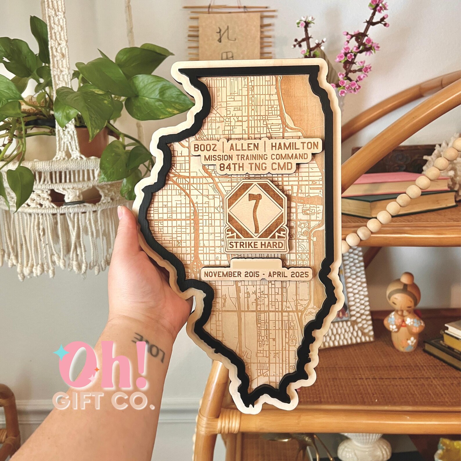 Illinois Custom Military Plaque - Personalized Military Award - Shelf ...