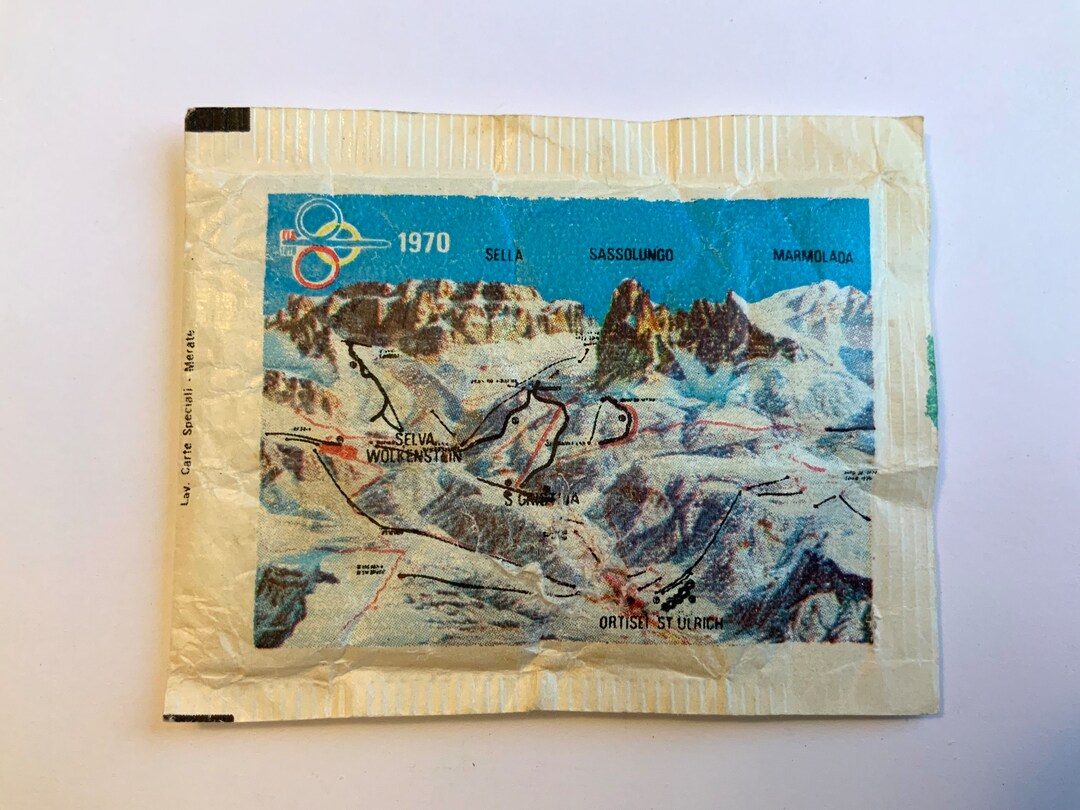 Vintage Italian Sugar Packet Sachet Advertising 1970 FIS Alpine World ...