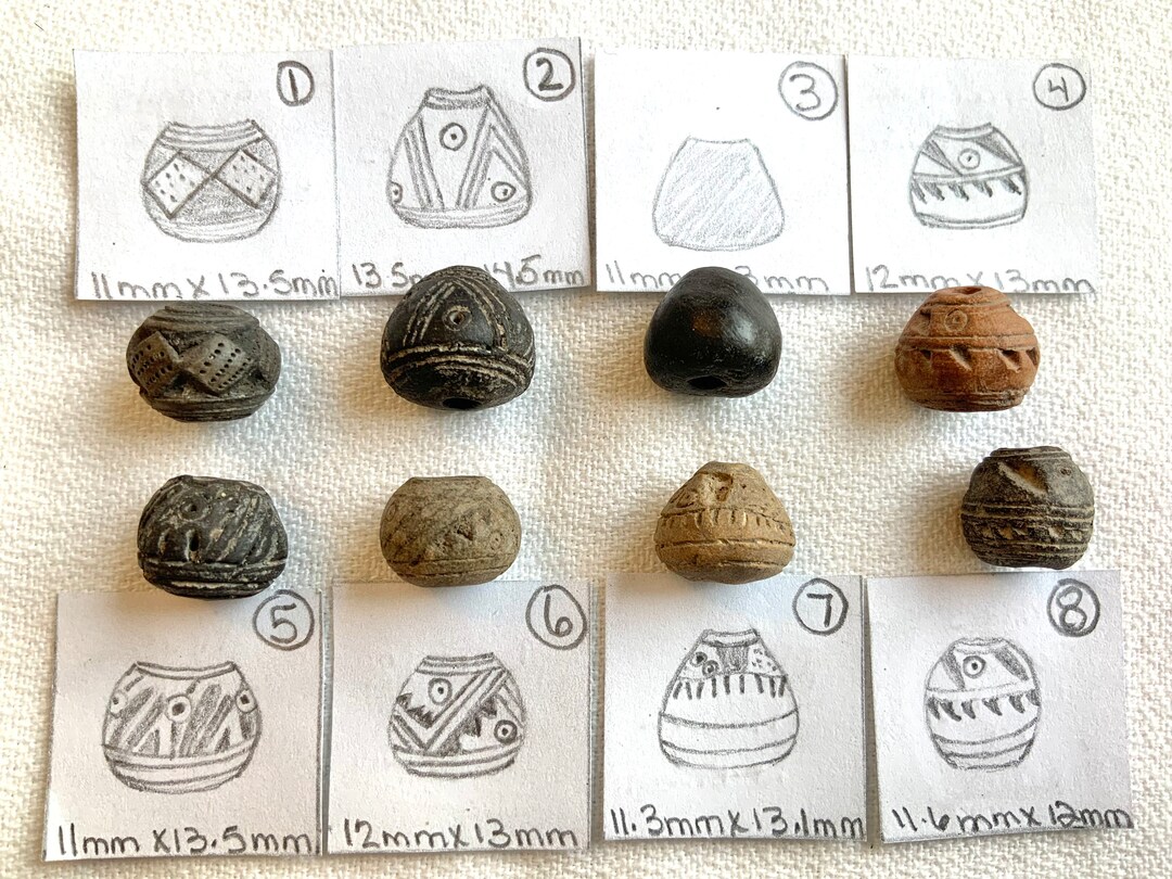 Pre Columbian Spindle Whorl Beads With Unique Pattern Authentic ...