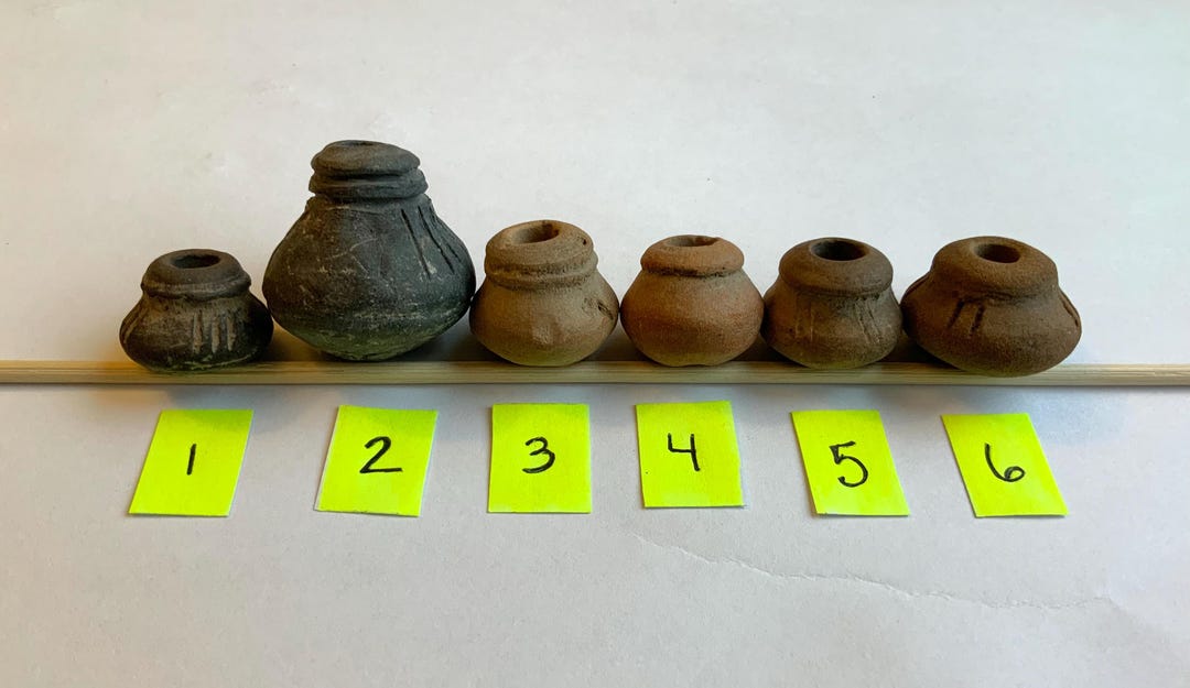 Pre Columbian Spindle Whorl Beads With Simple Patterns Authentic ...