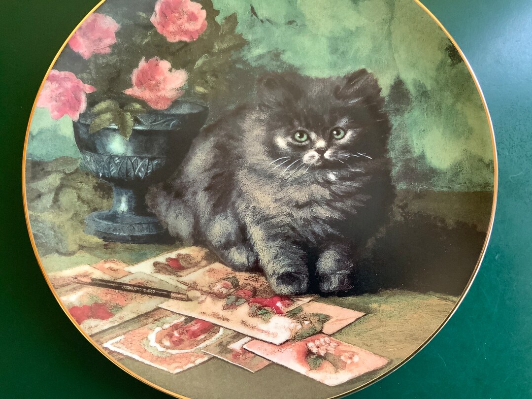 Collectors Plate Green Eyed Cat the Purr-fect Pen Pal Victorian Cat ...