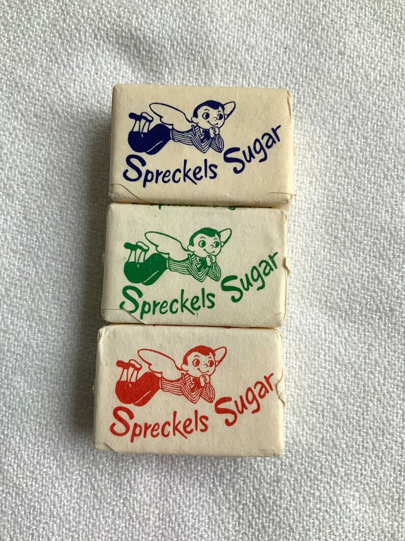 3 Sugar Cube Packets Spreckels Winged Boys and Girls Vintage ...