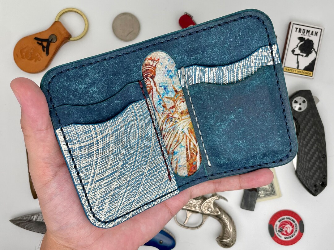 BM Mercury Handmade Leather Wallet Premium Minimalist Wallet for Men, Full-grain Italian Leather ...