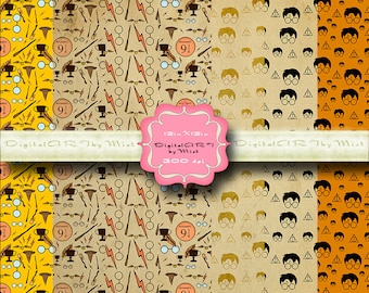 Magic Wizard School Digital Scrapbooking Paper | Instant Download ...