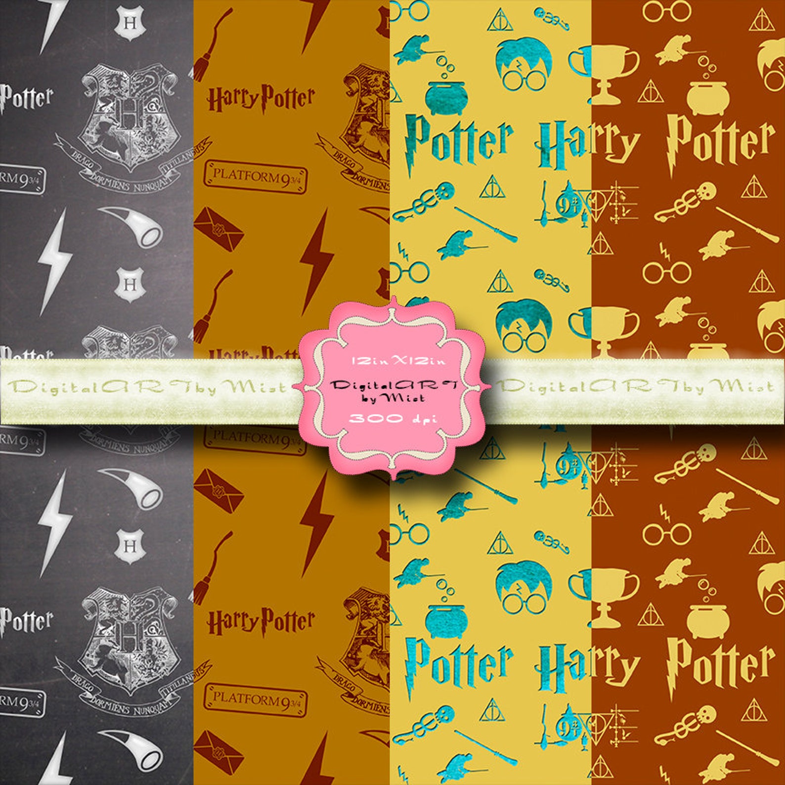 Magic Wizard Digital Scrapbooking Paper | Instant Download Digital ...