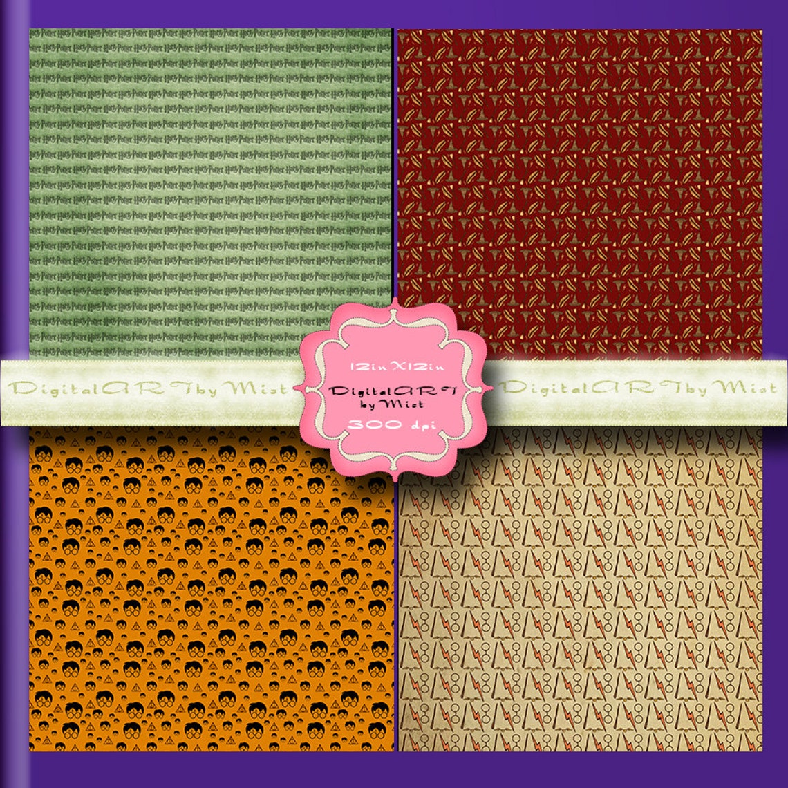 Magic Wizard Digital Scrapbooking Paper | Instant Download Wizarding ...