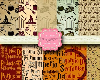 Magic Wizard Digital Scrapbooking Paper Instant Download | Etsy