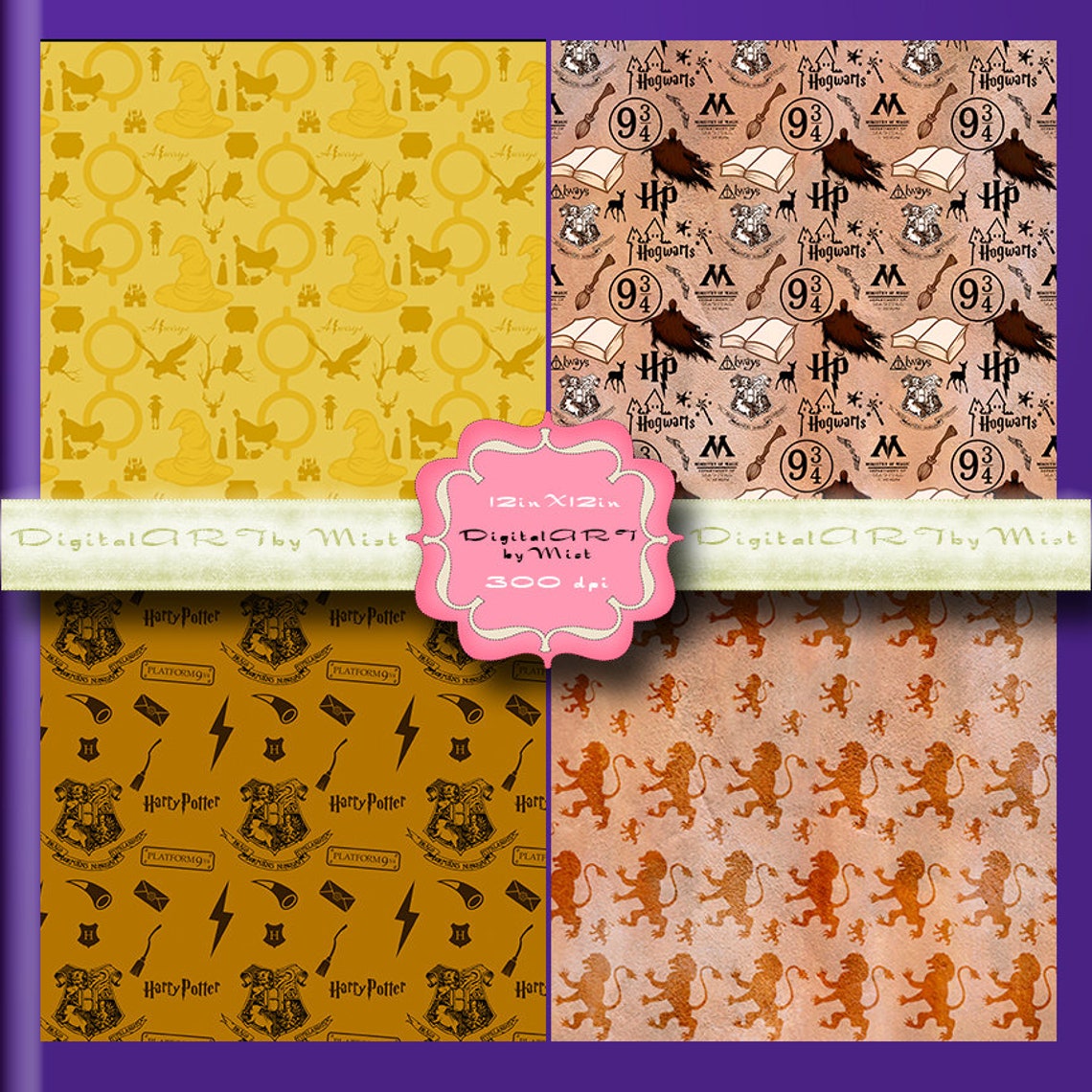 Magic Wizard Digital Scrapbooking Paper Instant Download Digital ...