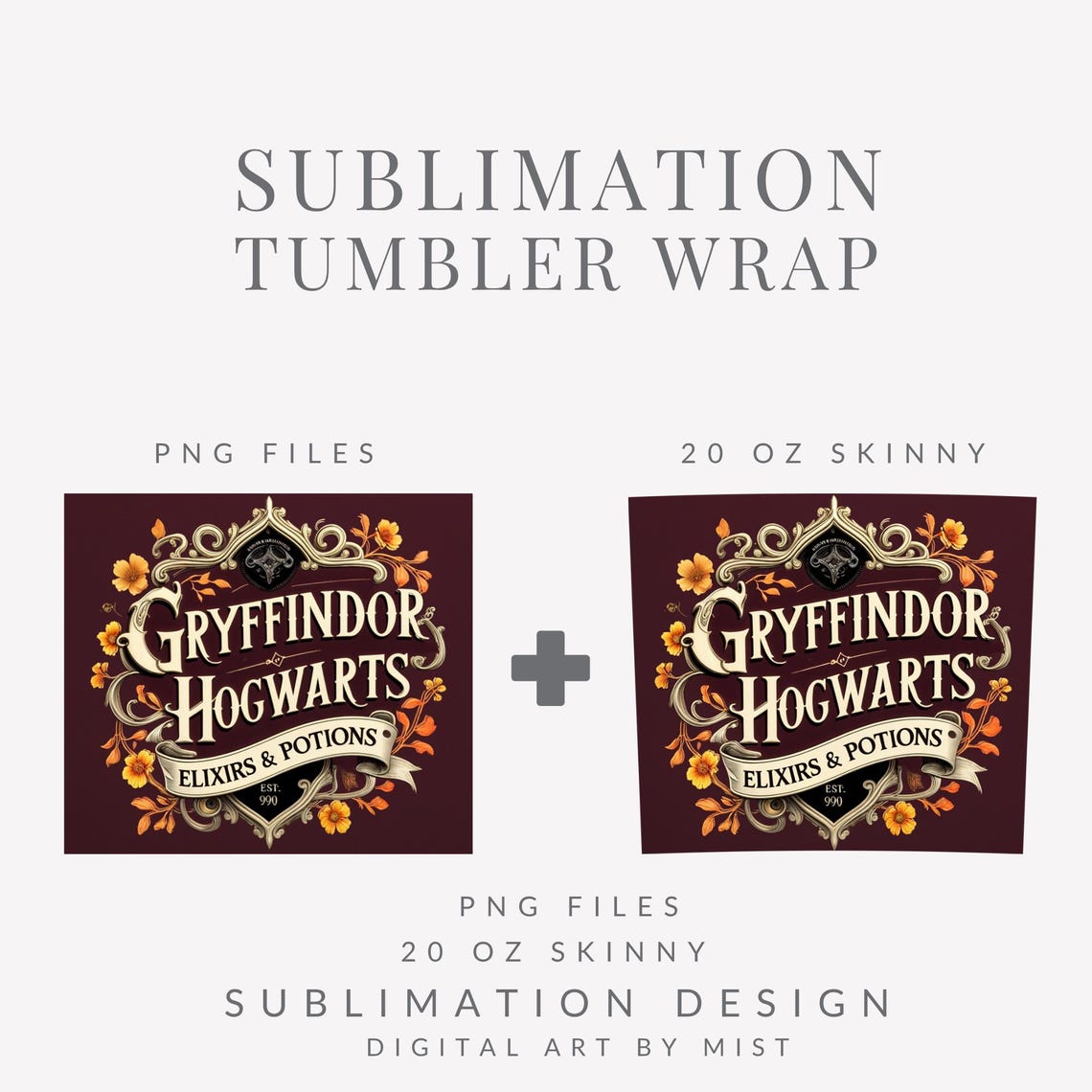 Magic Wizard School Tumbler Wrap | 20 Oz Wrap Sublimation PNG Design ...