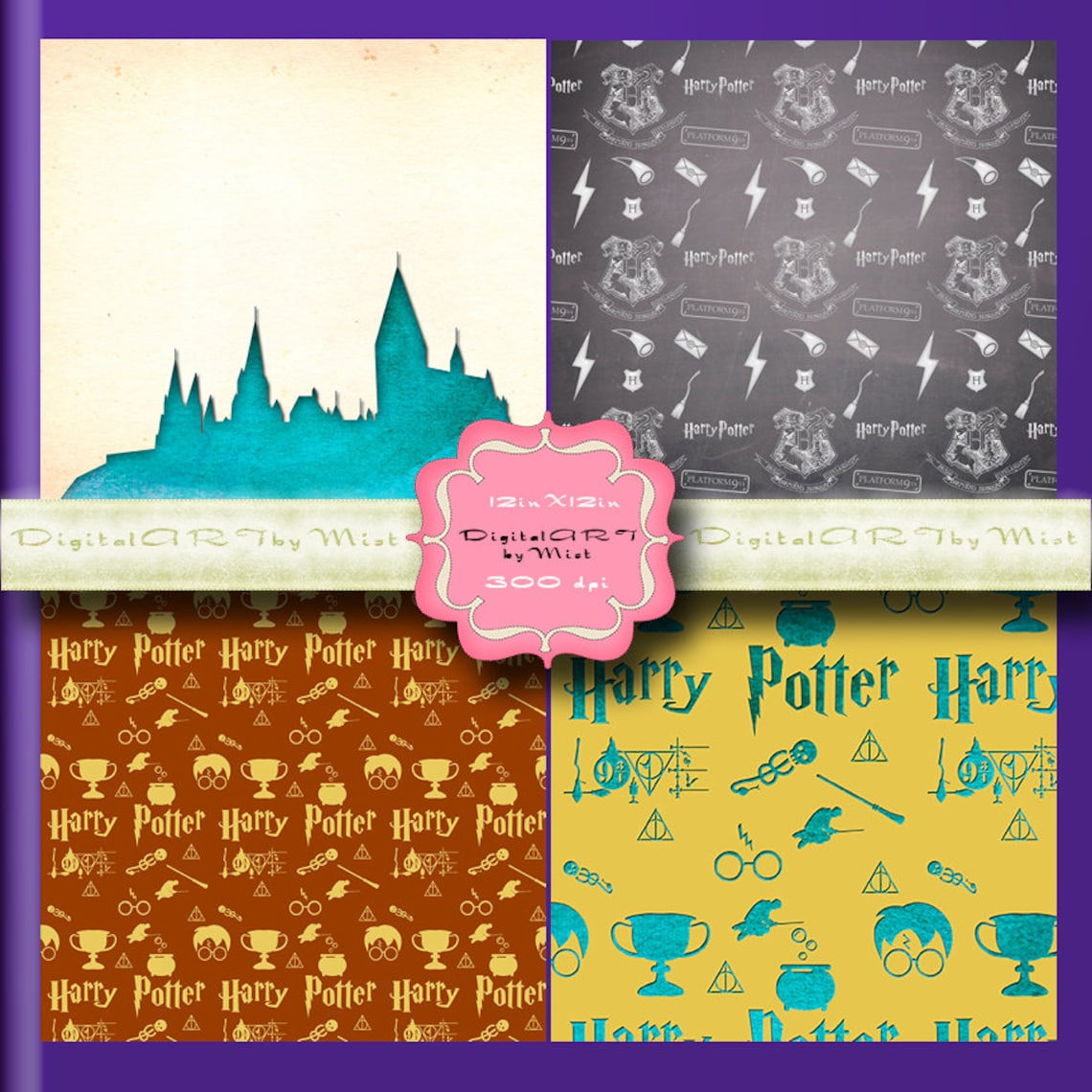 Magic Wizard Digital Scrapbooking Paper Instant Download Digital ...