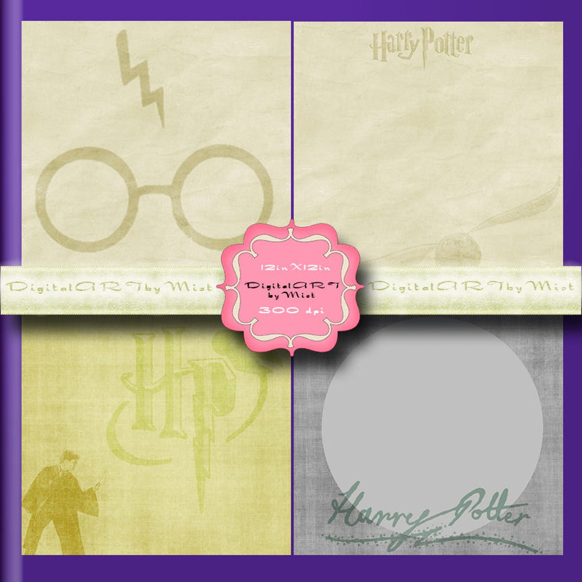 Magic Wizard School Digital Scrapbooking Paper | Instant Download ...