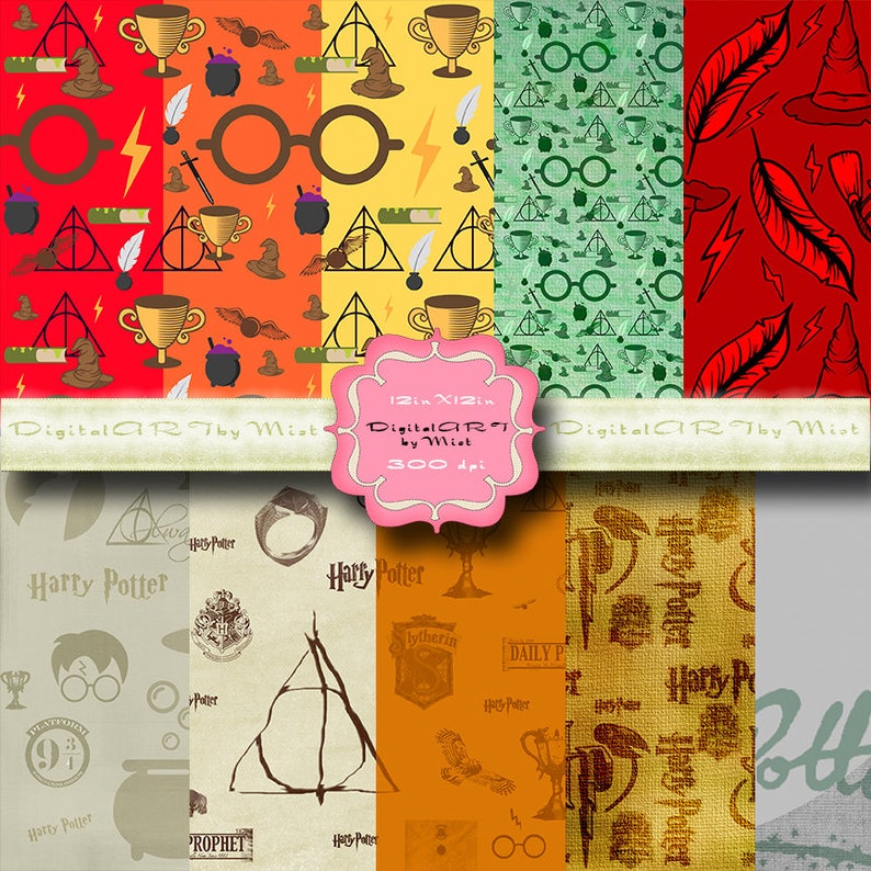 Magic Wizard School Digital Scrapbooking Paper | Instant Download ...